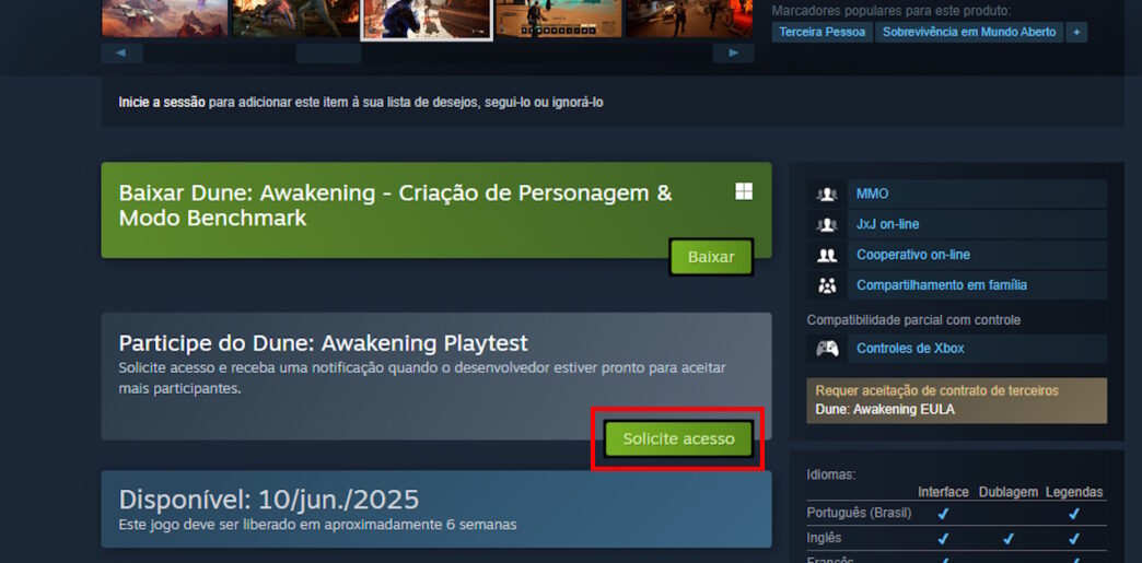 Dune Awakening terá beta global em maio